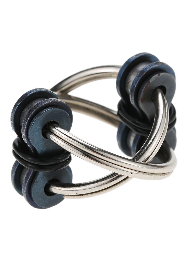 Mini Dual Key Ring Fidget Toy Interlocking Chain Links Widget EDC ...