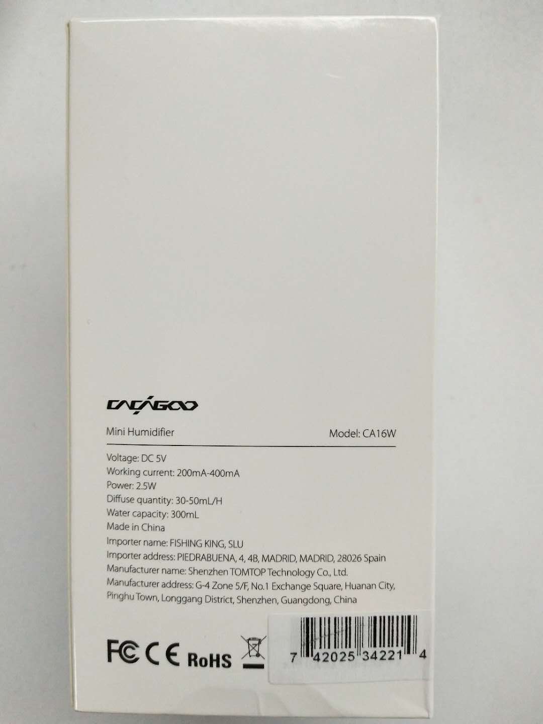 CACAGOO 300ml mini portable ultrasonic cold mist humidifier silent ...