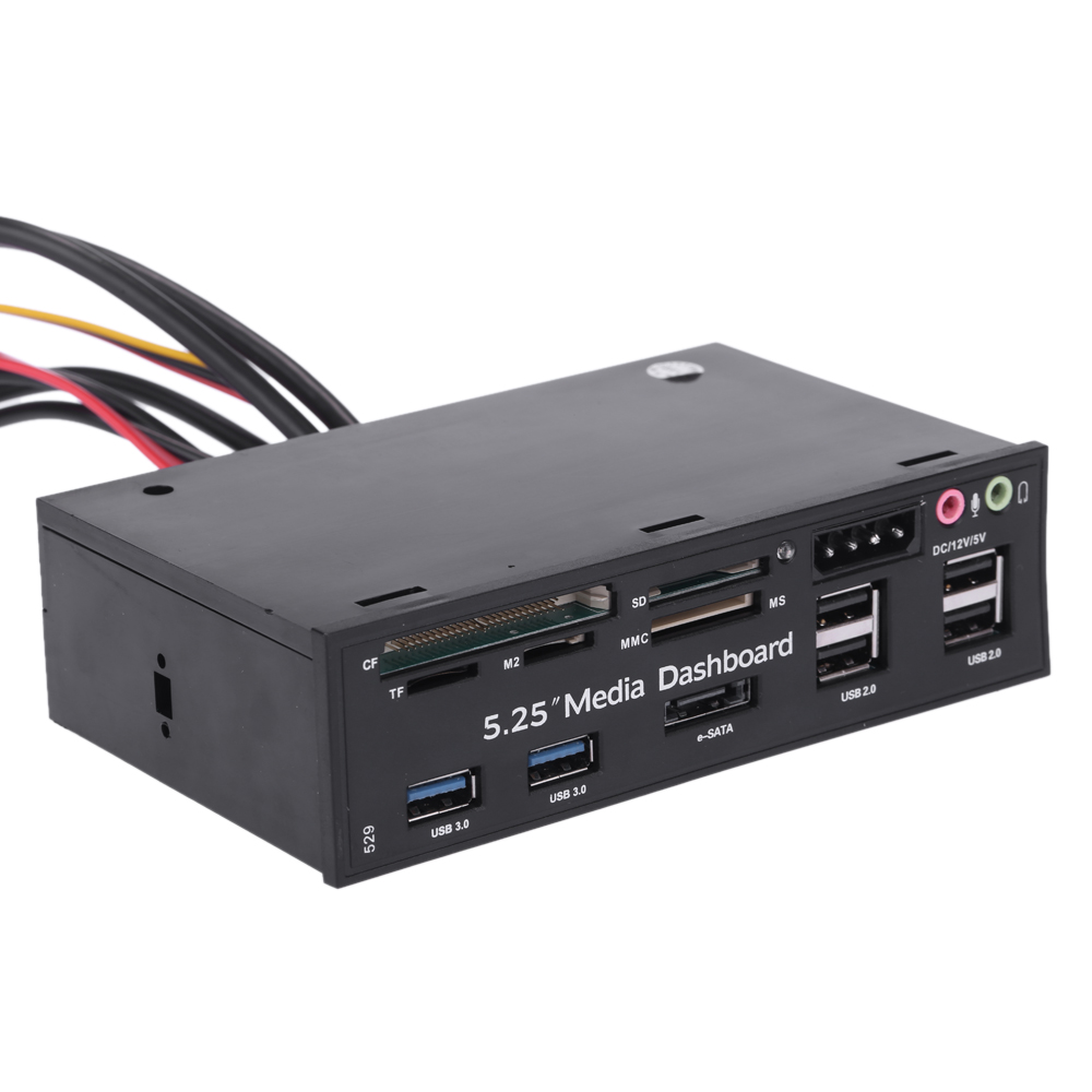 5.25"All-in-One Media Dashboard Multi-Function Front Panel Card Reader ...