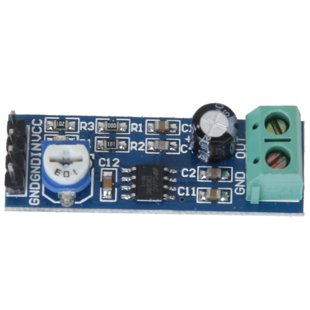 LM386 Chip 200 Gain Audio Amplifier Module - Blue for Arduino DIY