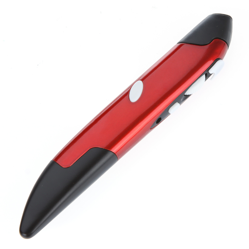 2.4GHz Wireless Optical Pen Mouse Adjustable 500/1000DPI for PC Android Red