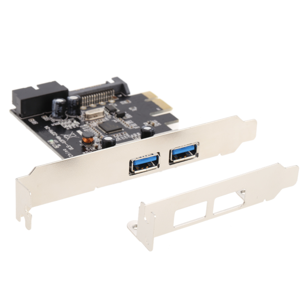 KKmoon SuperSpeed 2-Port USB 3.0 PCI-E PCI Express 19-pin USB3.0 15-pin ...