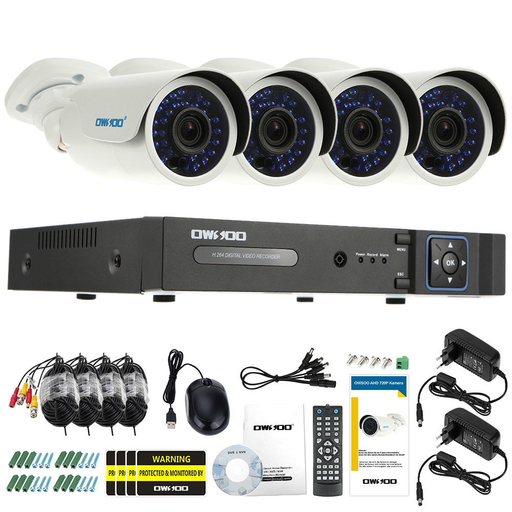 OWSOO 4CH 1080P Hybrid NVR AHD TVI CVI DVR 5-in-1 CCTV Surveillance DVR ...