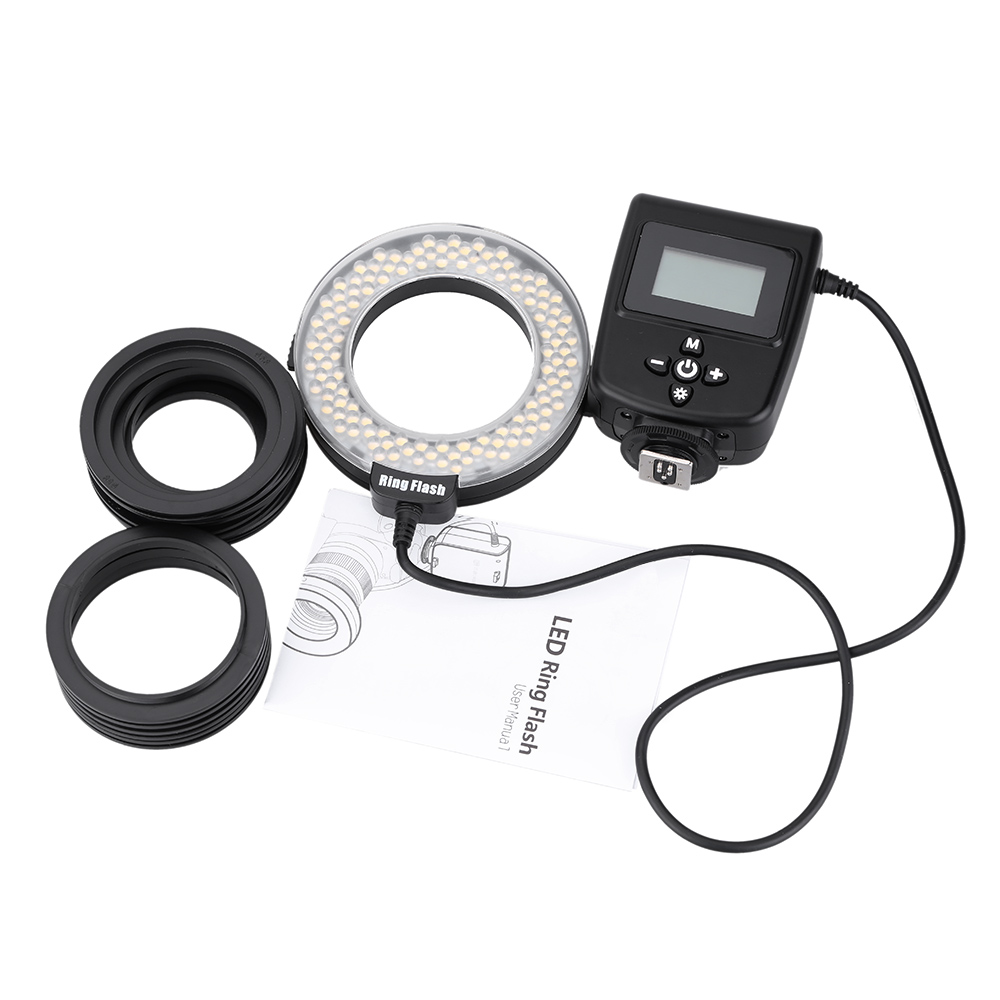 LED Macro Ring Flash Fill-in Light Lamp with 8 Adapter Rings(49mm 52mm ...