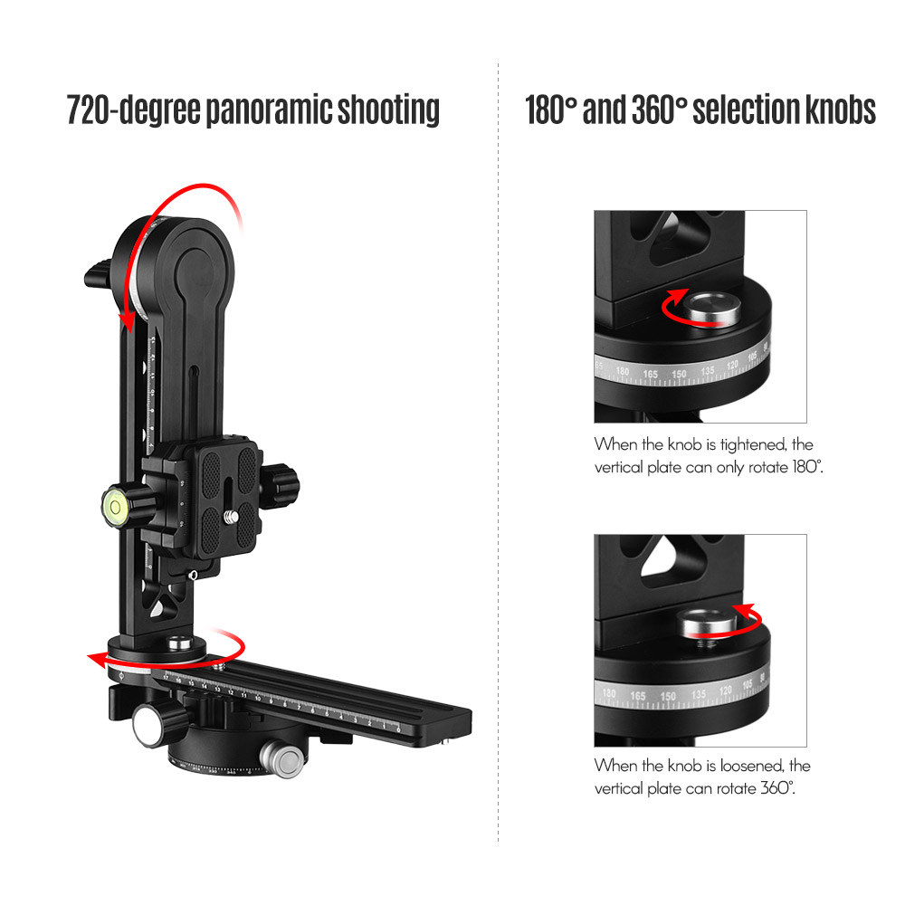 Andoer 720° Gimbal Head Panoramic Head Aluminium Alloy Tripod Ball Head ...