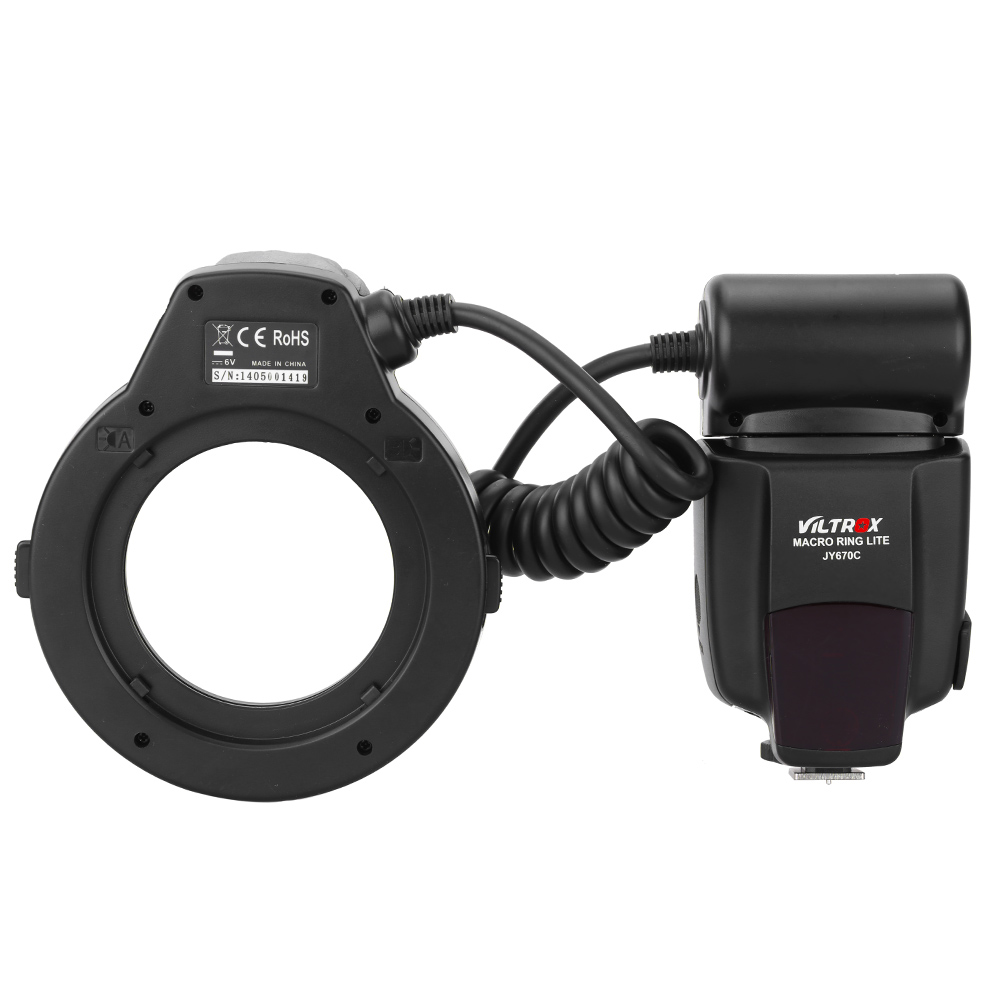 Viltrox JY-670C On-camera E-TTL Macro Close-up Fill-in LED Ring Flash ...