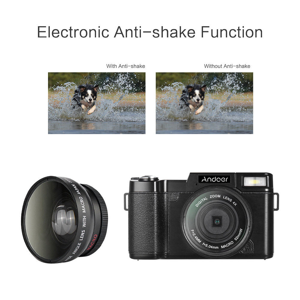 Andoer Digital Camera Vlogging Camcorder Full HD 1080P 24MP Video ...