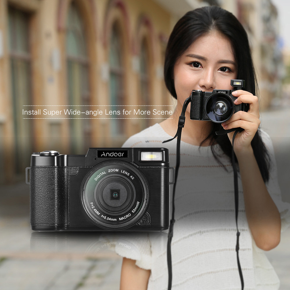 Andoer Digital Camera Vlogging Camcorder Full HD 1080P 24MP Video ...