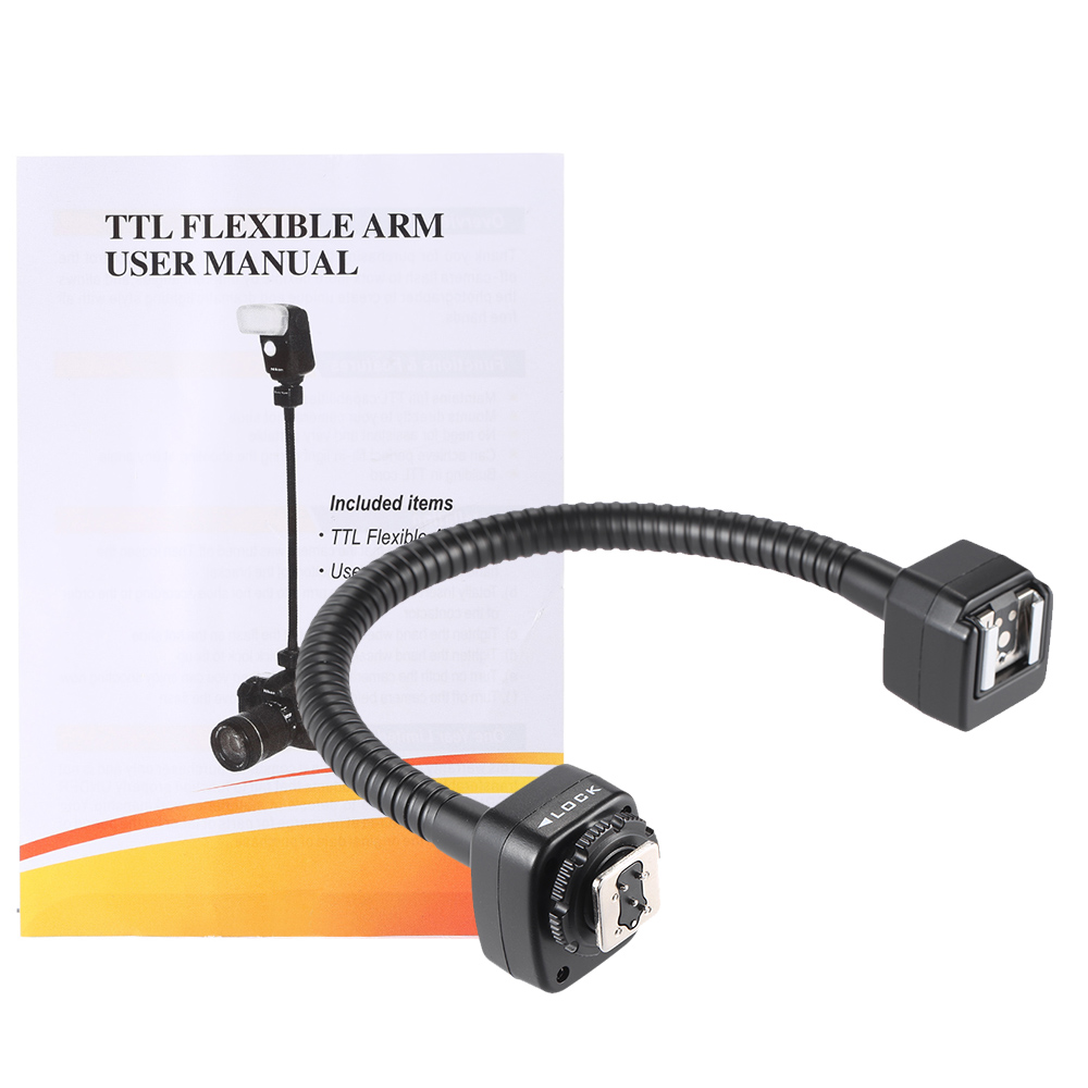 Flexible i-TTL Flash Arm Hot Shoe Cord Bracket Off-Camera Flash Work at ...