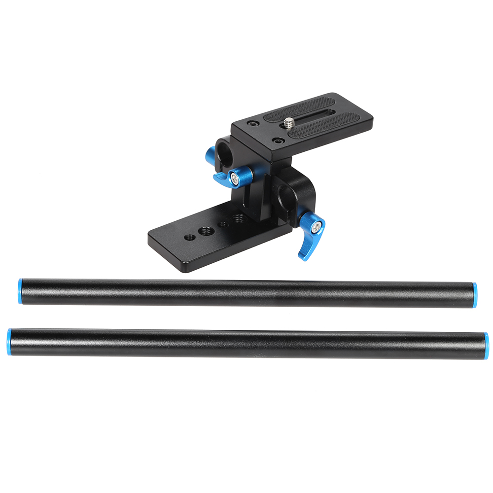Camera Track Rail Slider Baseplate 15mm Rod Support System with 1/4 ...