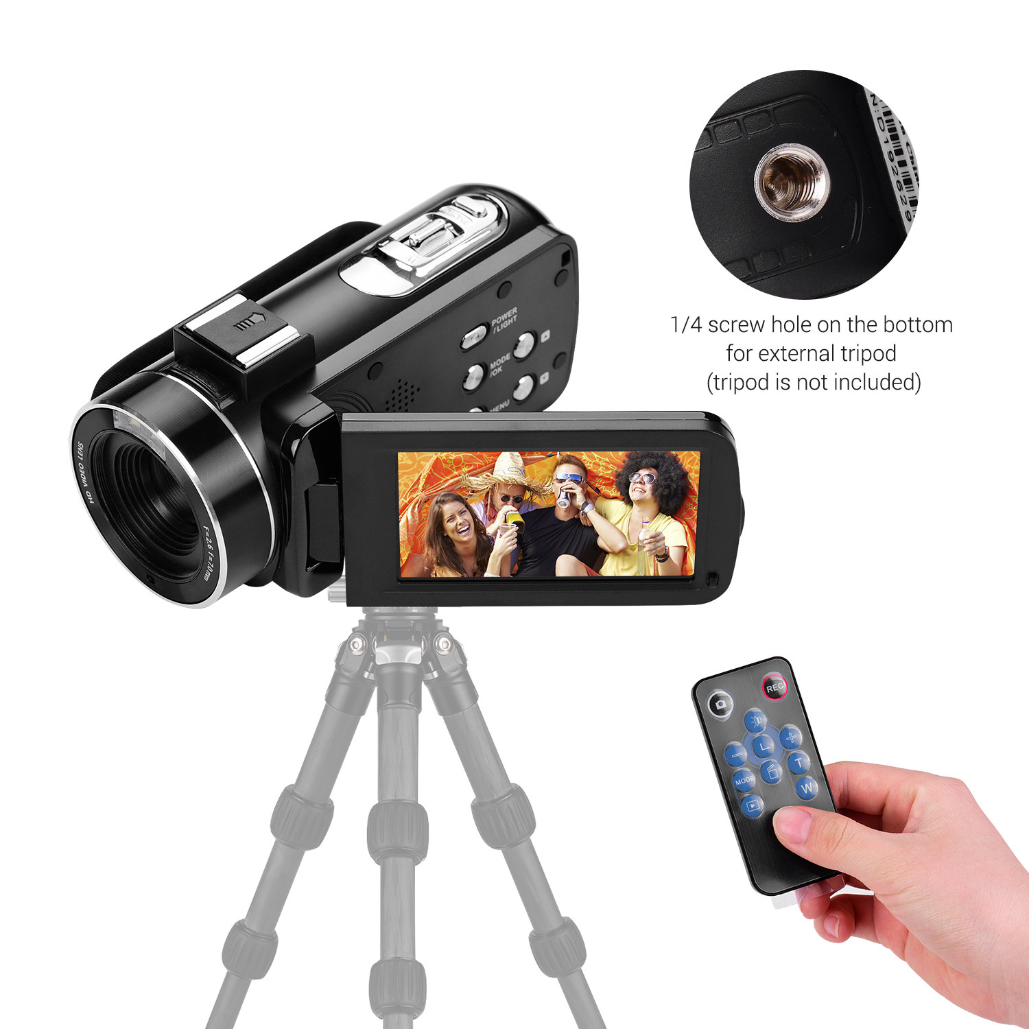 Andoer 4K Ultra HD Handheld DV Professional Digital Video Camera CMOS ...