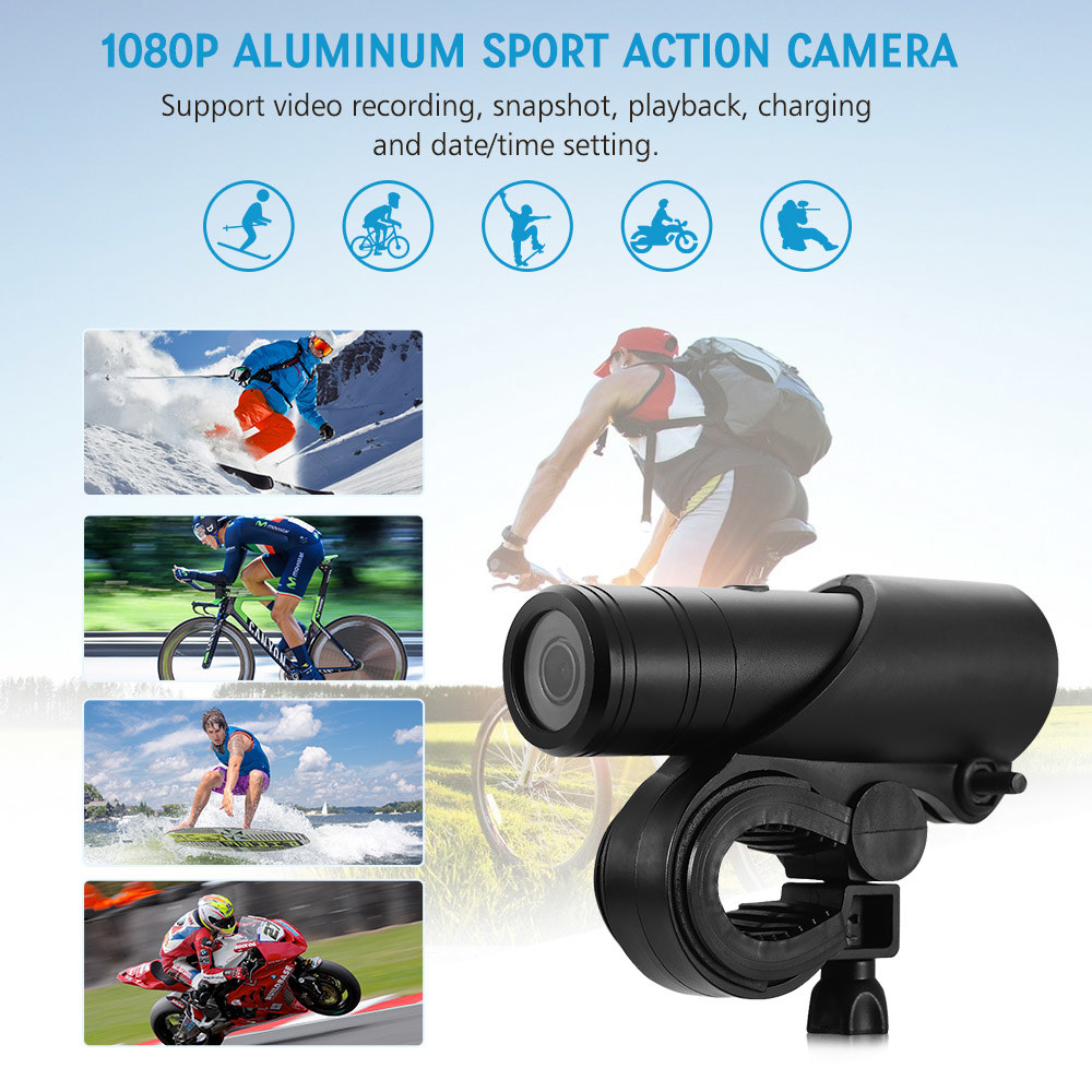 Andoer Cylindrical 2MP 1080P Full HD Aluminum Sport Action Camera Mini ...