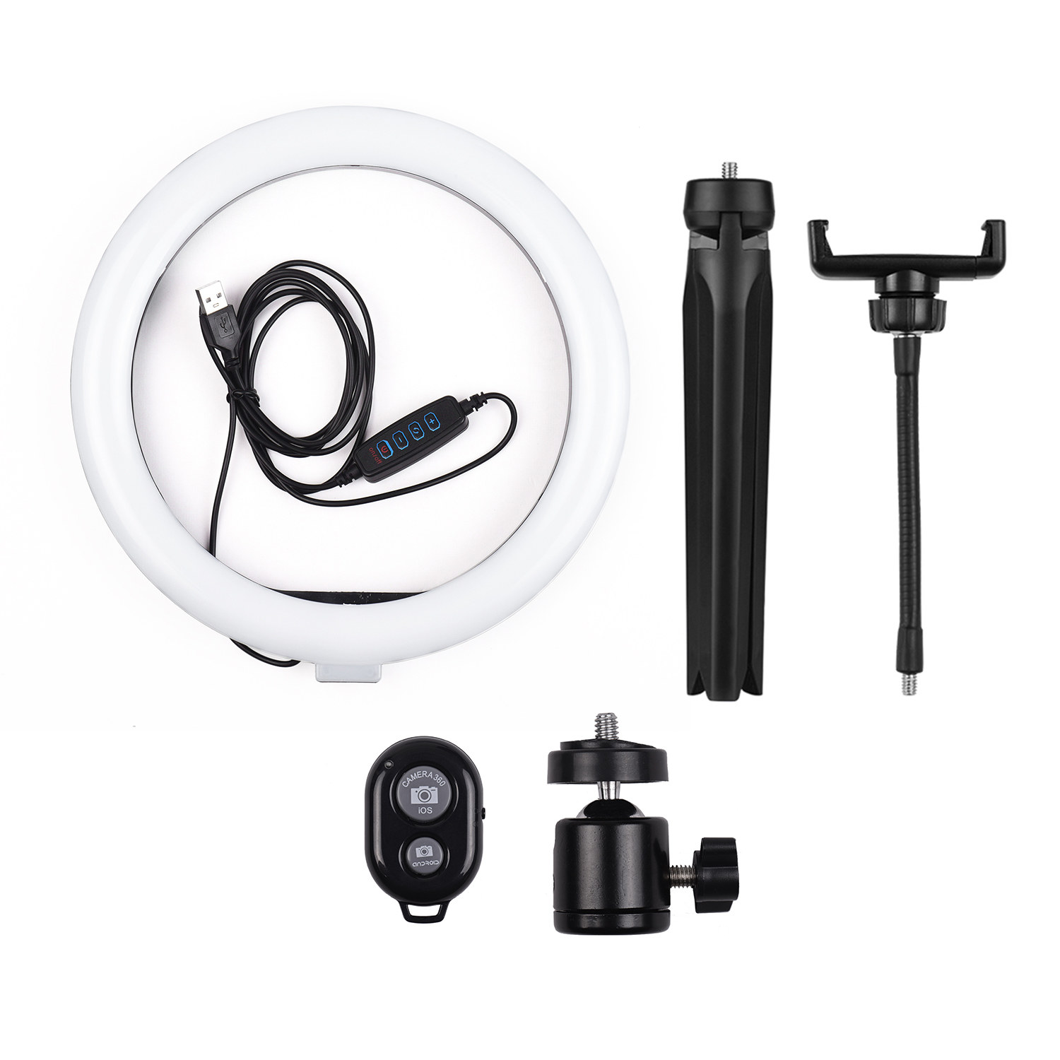 Andoer 10 Inch LED Ring Light Photography Fill-in Lamp 3 Lighting Modes ...