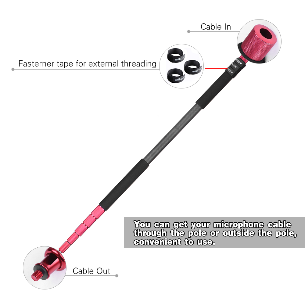 miliboo MLZ903 5m / 16ft Carbon Fiber 5-section Video Camera Mic ...