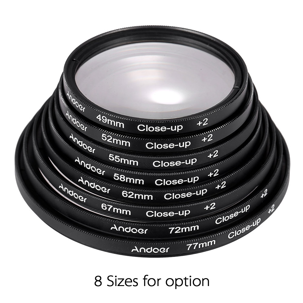 Andoer 62mm Close-up Macro Lens Filter Set(+ 1 +2 +4 +10) with Lens ...