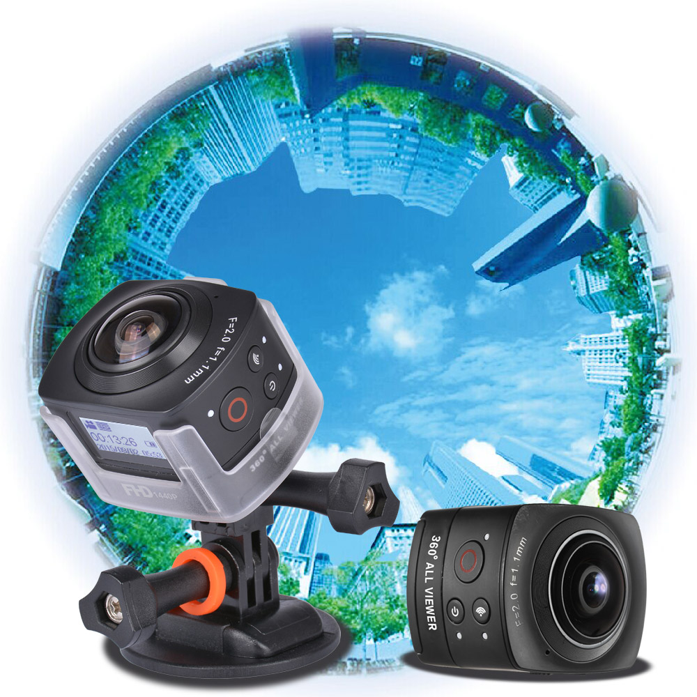 Andoer Panorama 360° VR Video Camera Full HD 1440P 1080P 30FPS 8MP ...