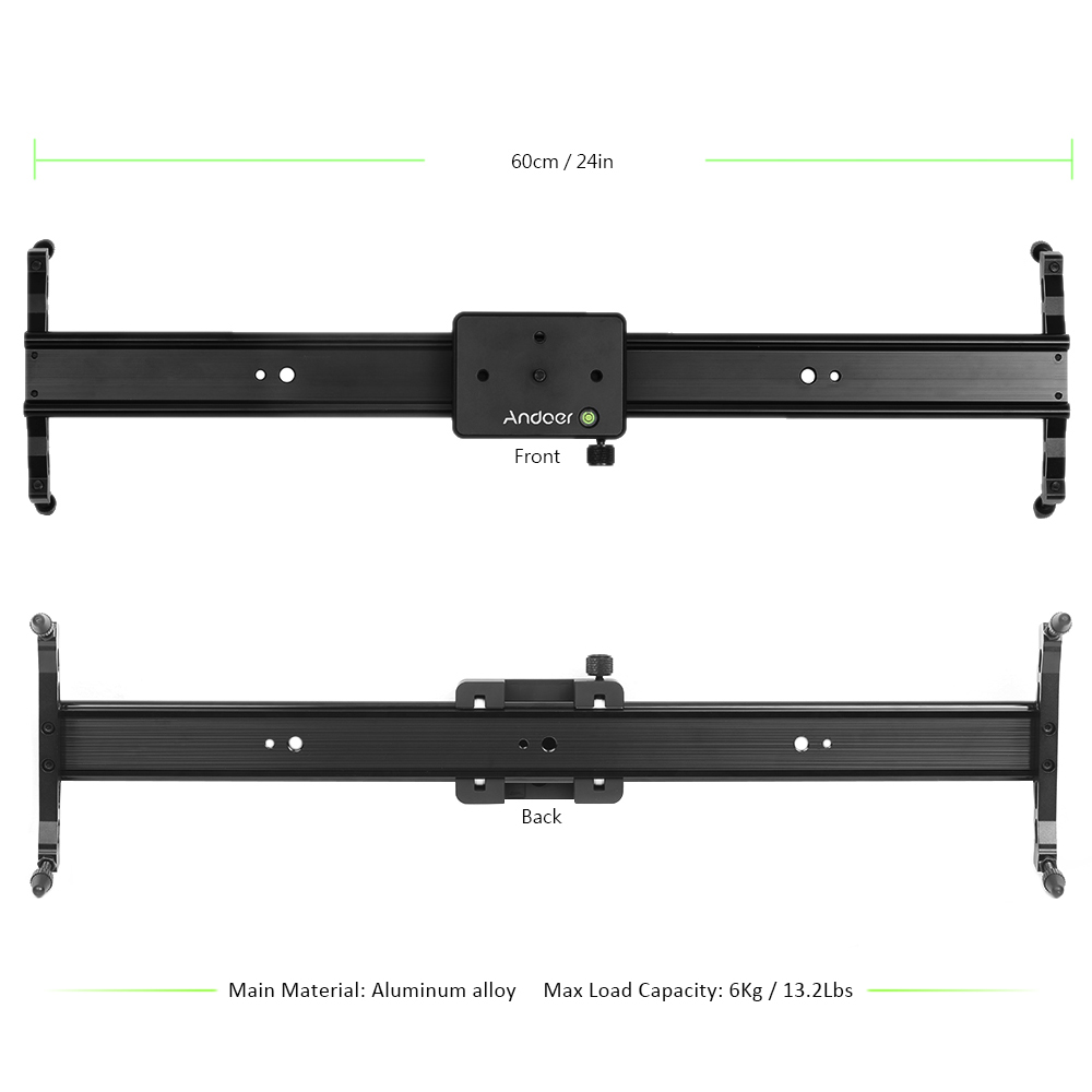 Andoer 60cm Video Track Slider Dolly Track Rail Stabilizer Aluminum ...