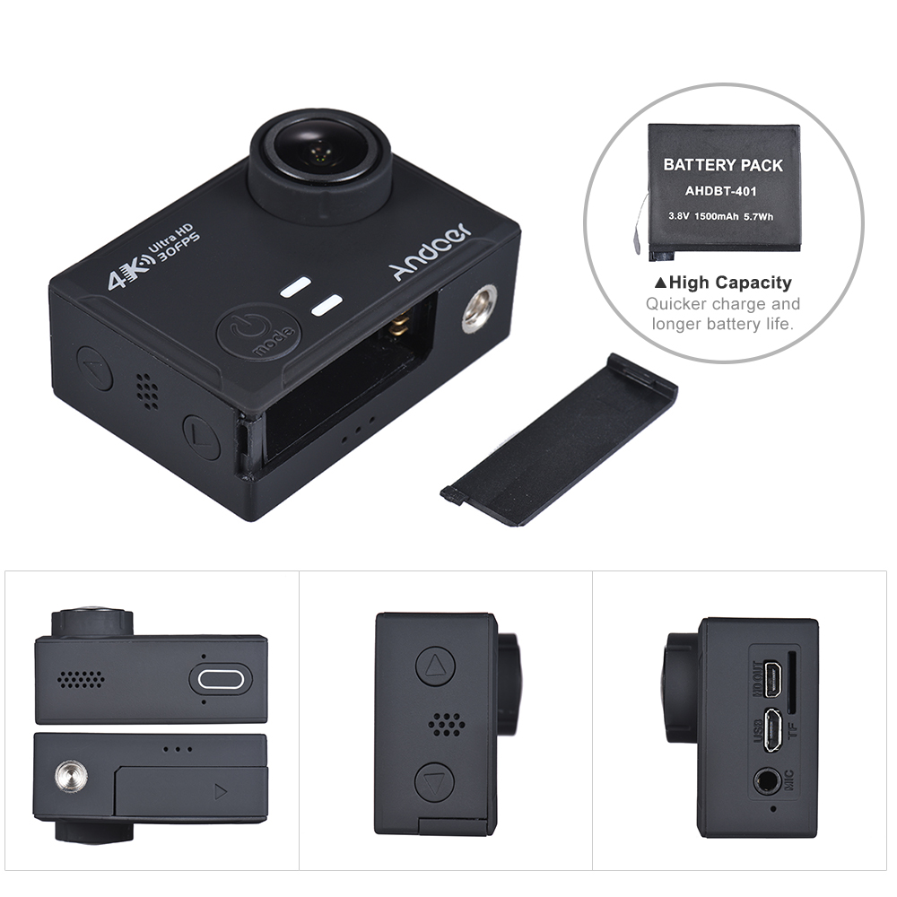 Andoer 4K Action Camera, Andoer AN100 WIFI Sports Action Video Camera ...