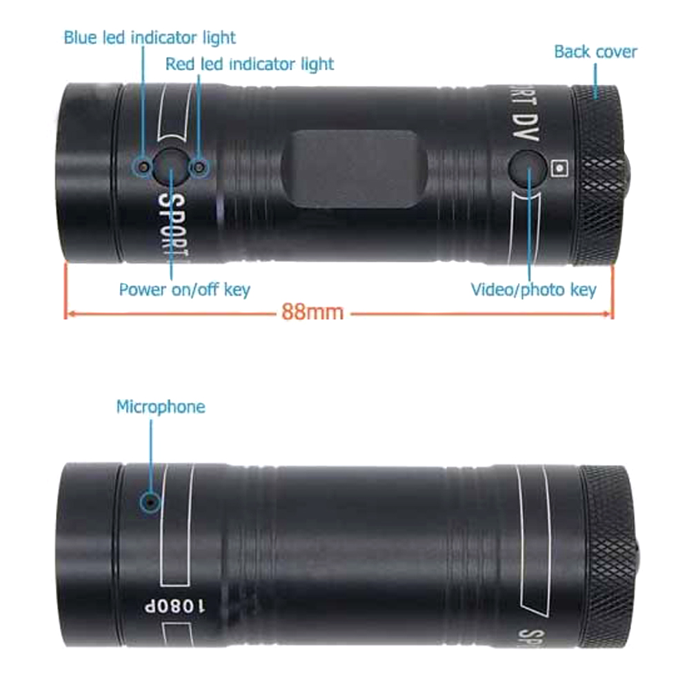 Andoer Mini Helmet Camera Bike Cycle Camera 1080P Full HD Waterproof ...