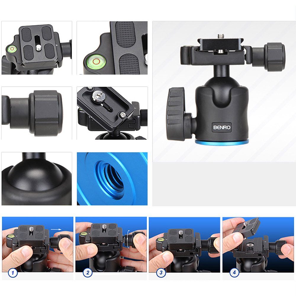 Benro IT15 Portable Aluminum Alloy Travel Tripod Kit with Ball Head Monopod for Canon Nikon ...