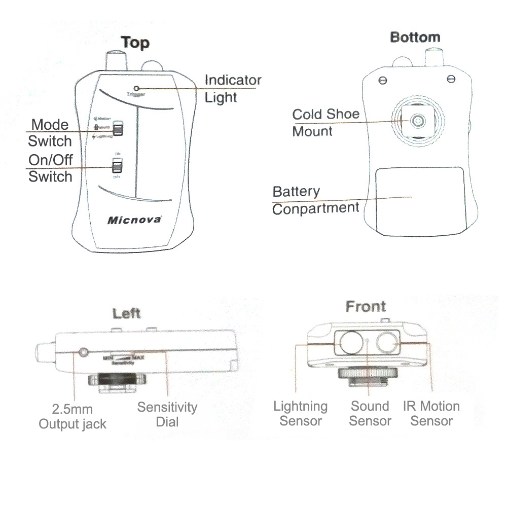 Micnova MQ-VTN Trigger with Motion Triggering Mode Lightning Triggering ...
