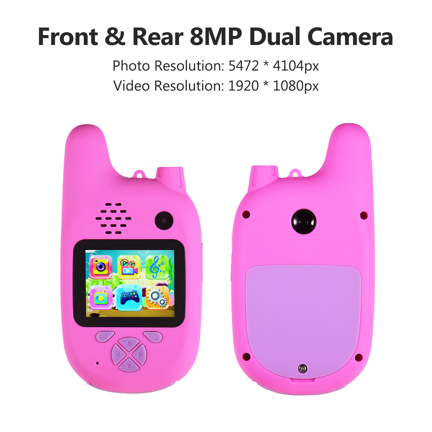 Children Camera with Walkie Talkie, Andoer 8MP Kids Camera Video ...