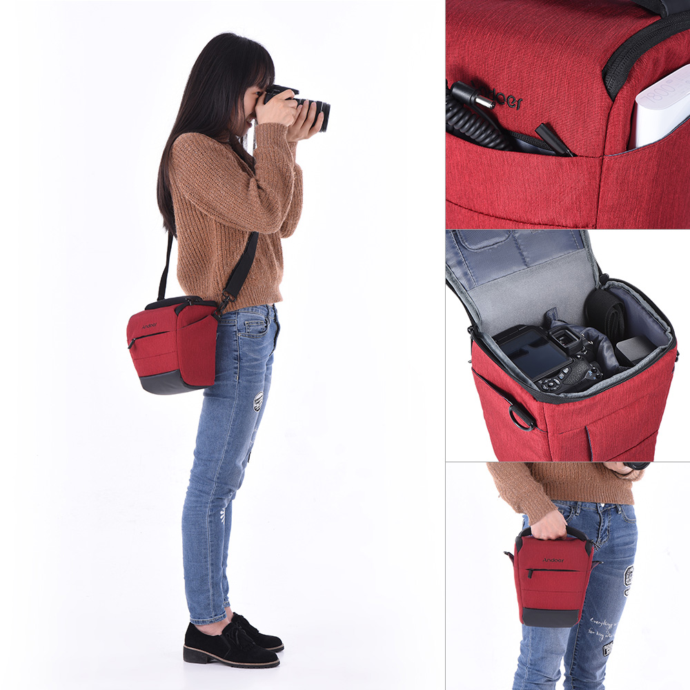 Andoer Portable DSLR Camera Shoulder Bag Sleek Polyester Camera Case ...