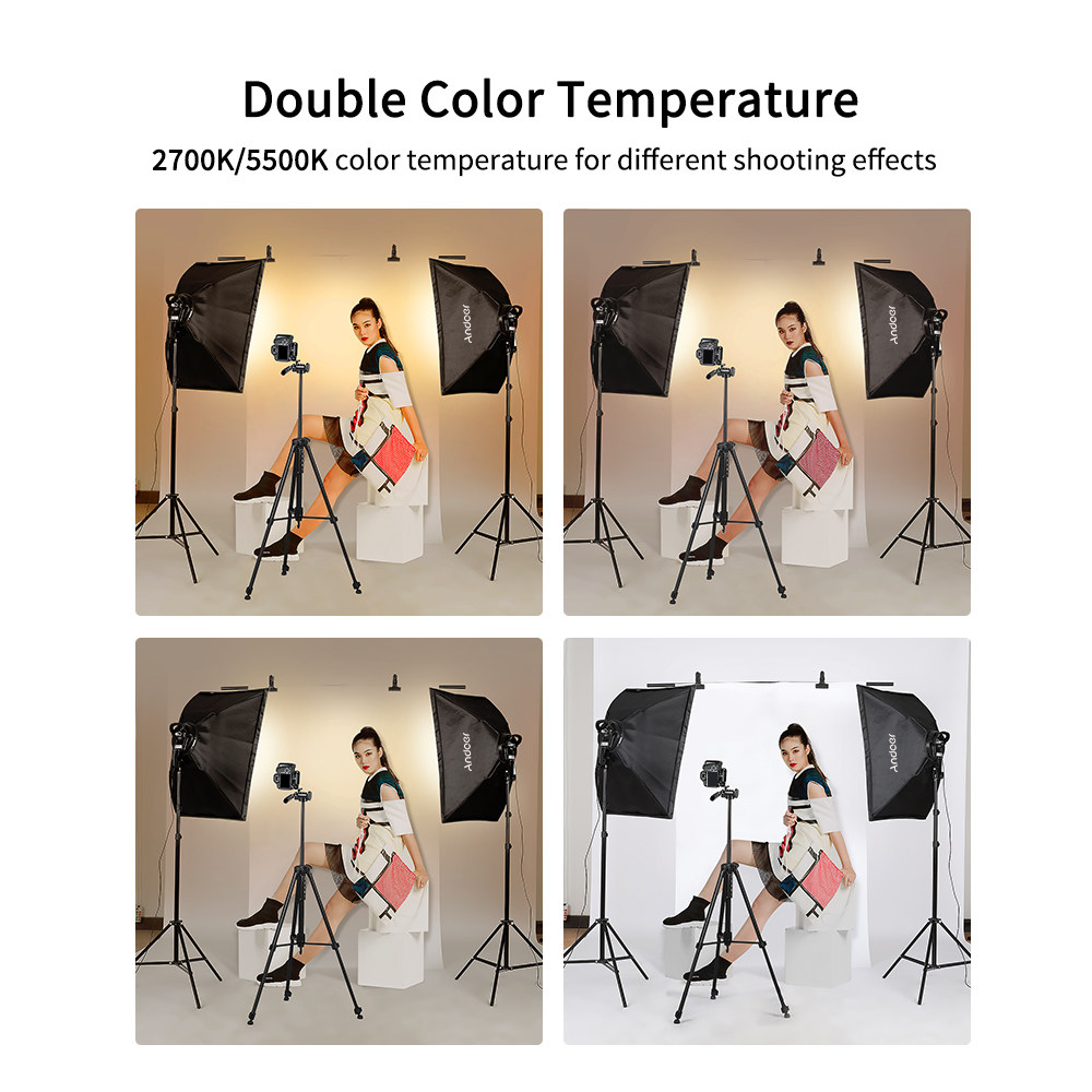 Andoer Studio Photography Softbox LED Light Kit Including 20*28 Inches ...