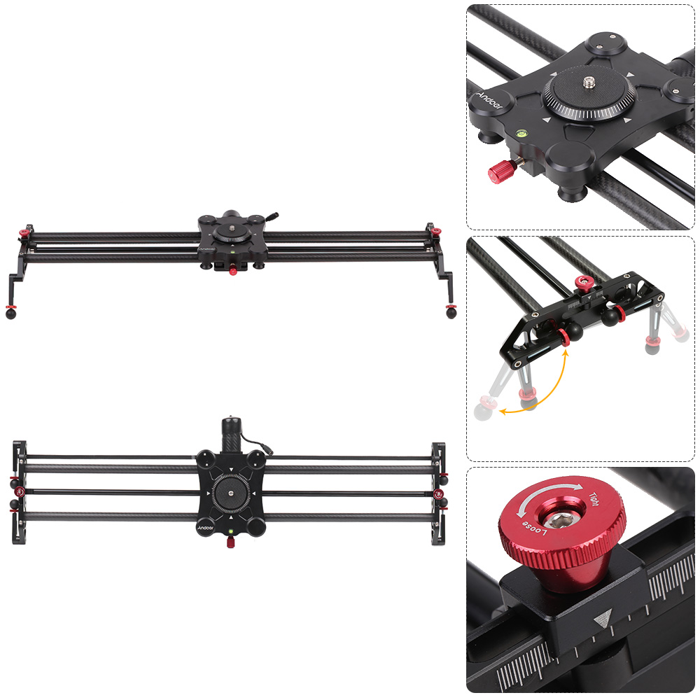 Andoer GP-80QD 80cm Carbon Fiber Motorized Camera Track Slider Dolly ...