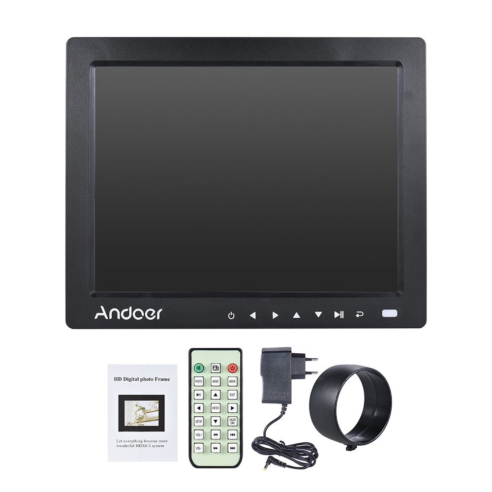 Andoer 10" HD Digital Photo Frame Desktop Album Display Image 1080P MP4 ...