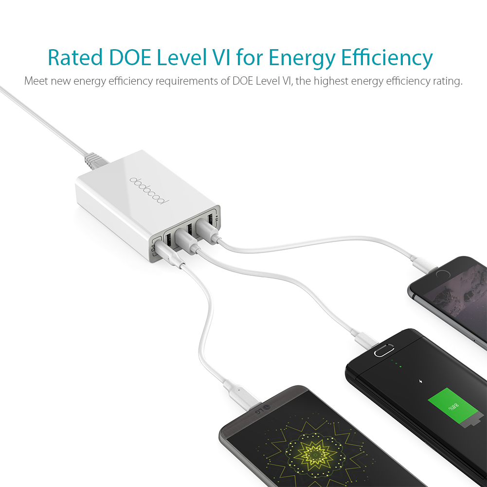 6-port 60W USB Power Adapter-dodocool.com