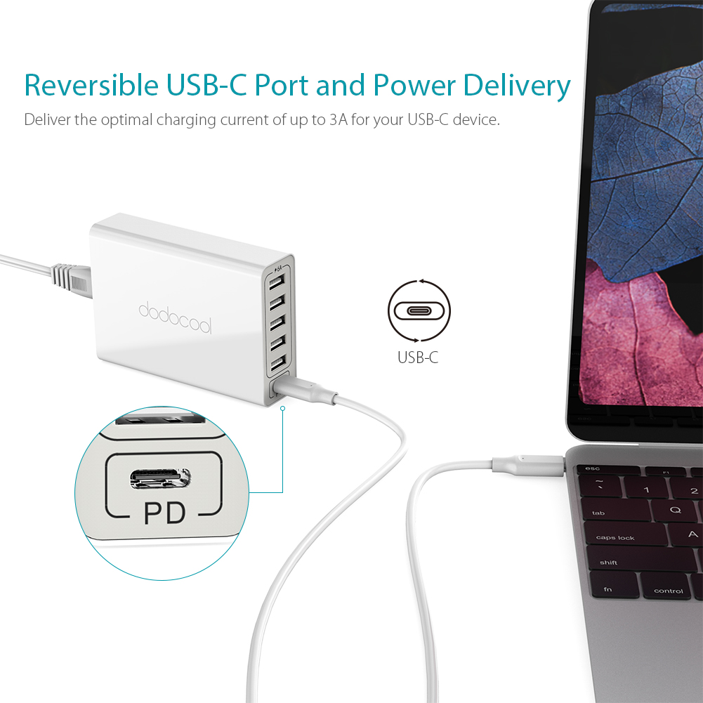6-port 60W USB Power Adapter-dodocool.com