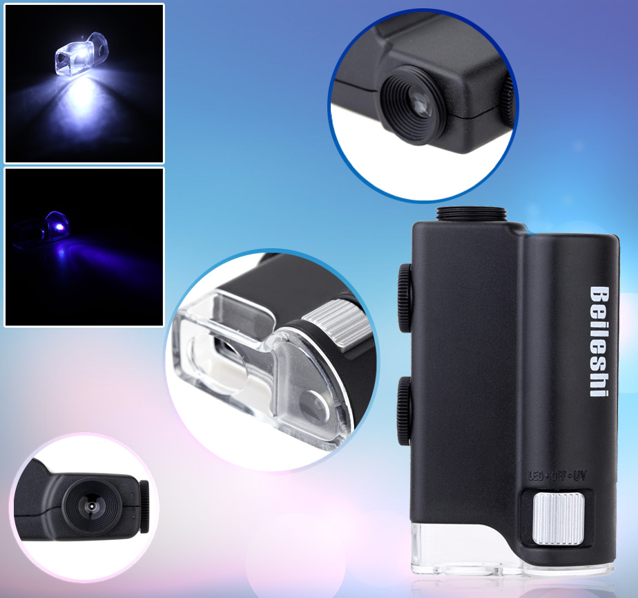 KKmoon 60-100X Multifunctional Adjustable Microscope with LED and UV ...