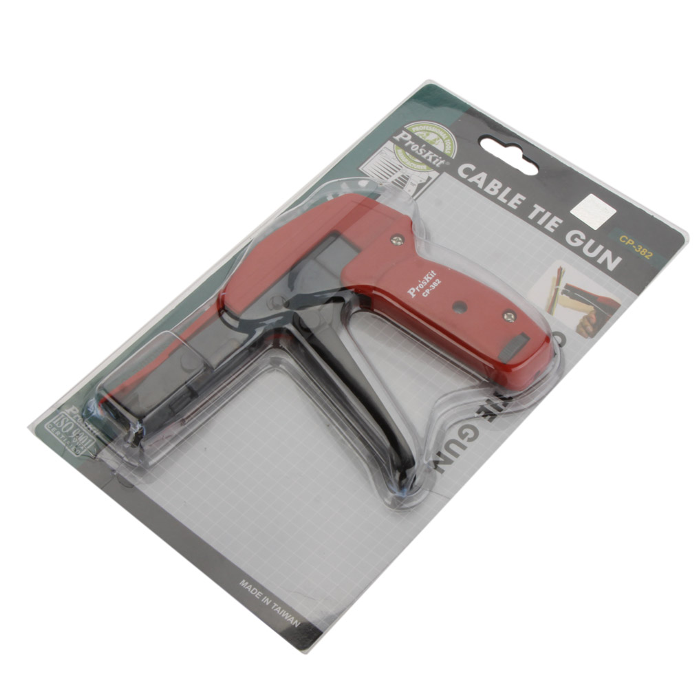 Pro'sKit CP-382 Cable Tie Gun Plier Cutting Tighting Steel Beam Line ...