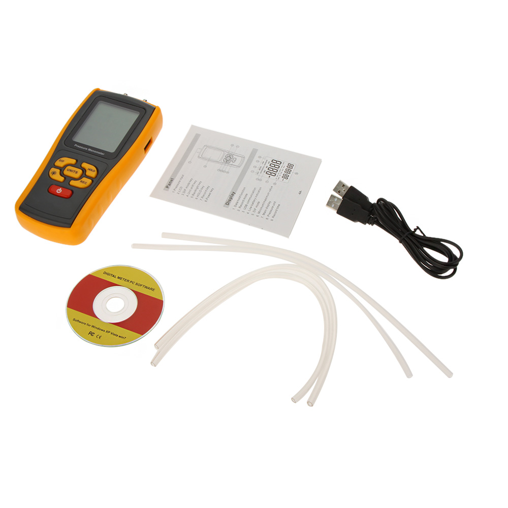 GM510 Portable USB Digital LCD Pressure Manometer Gauge Differential ...