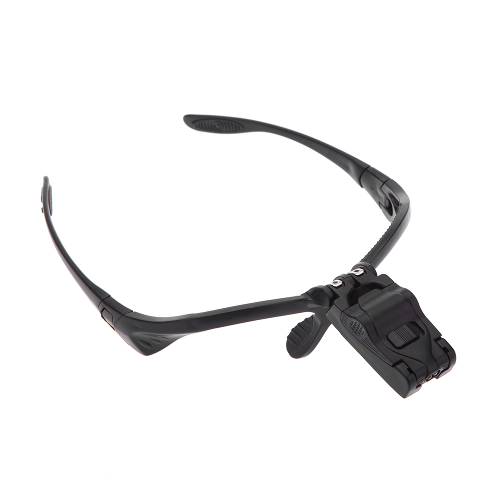 5 Lens 1.0X-3.5X Bracket Headband Magnifier Loupe Glasses with 2 LED ...