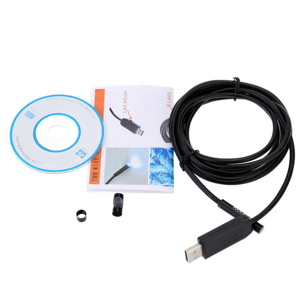 KKmoon 7mm 2m Mini Digital USB Endoscope Inspection Camera Adjustable ...