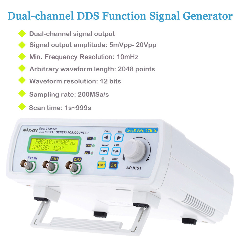 KKmoon High Precision Digital DDS Dual-channel Signal Source Generator Arbitrary Waveform ...