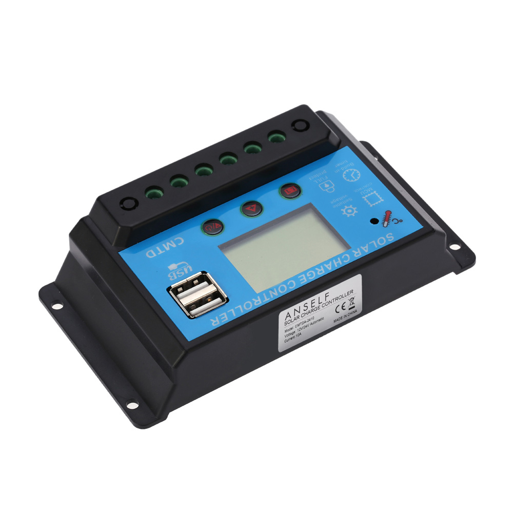 Anself 10A 12V/24V LCD Solar Charge Controller with Current Display ...
