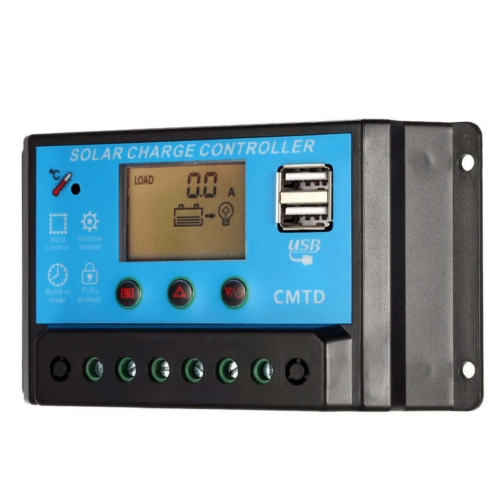 Anself 10A 12V/24V LCD Solar Charge Controller with Current Display ...
