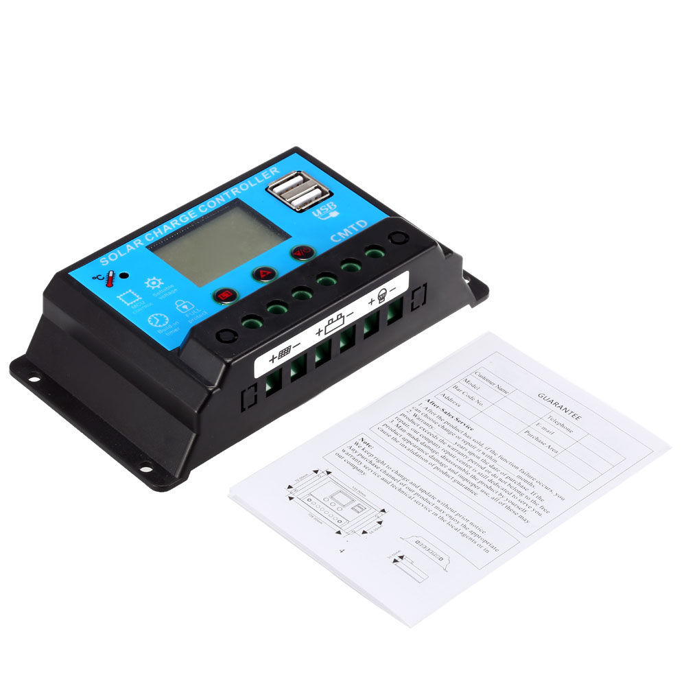 Anself 10A 12V/24V LCD Solar Charge Controller with Current Display ...
