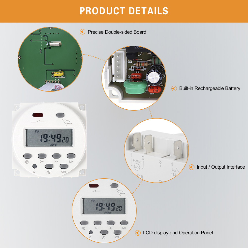 Digital LCD Power Programmable Timer Switch AC 220V-240V 16A