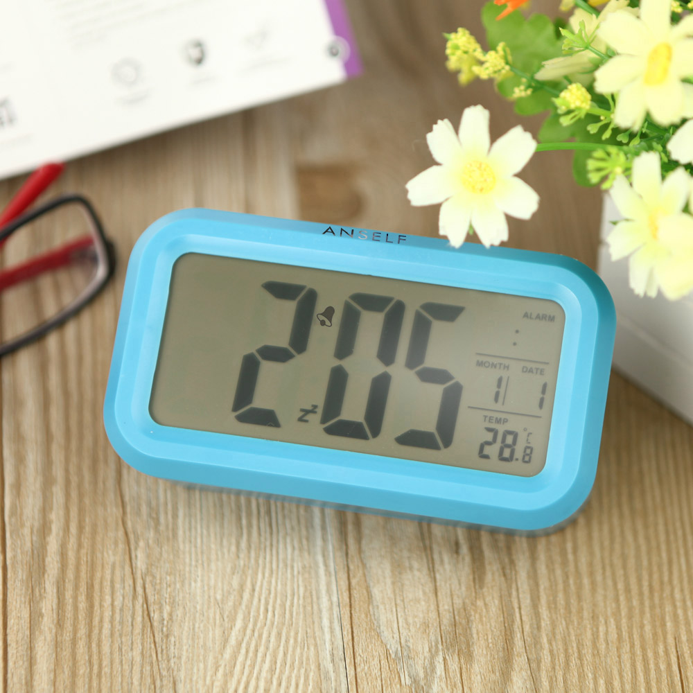 Anself LED Digital Alarm Clock Repeating Snooze Light-activated Sensor ...