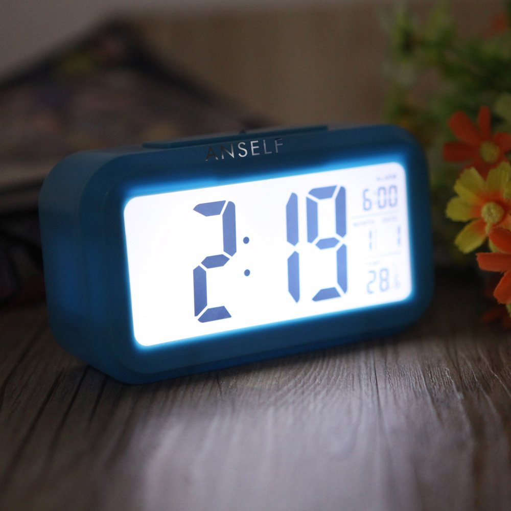 Anself LED Digital Alarm Clock Repeating Snooze Light-activated Sensor ...
