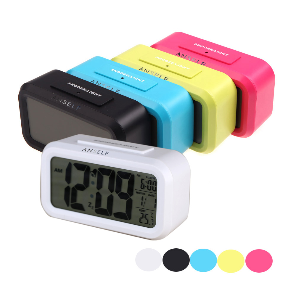 Anself LED Digital Alarm Clock Repeating Snooze Light-activated Sensor ...