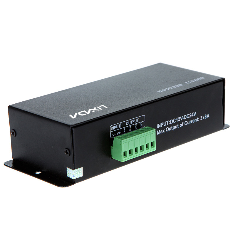 Lixada DC 12V-24V 3 Channel DMX Decoder LED Controller for RGB LED ...