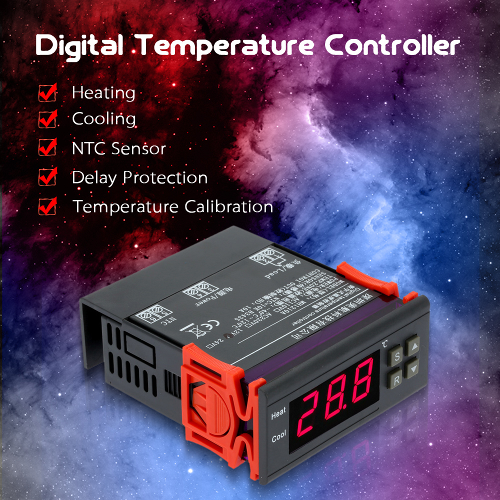 10A 12V Digital Temperature Controller Thermocouple -40℃ to 120℃ with Sensor