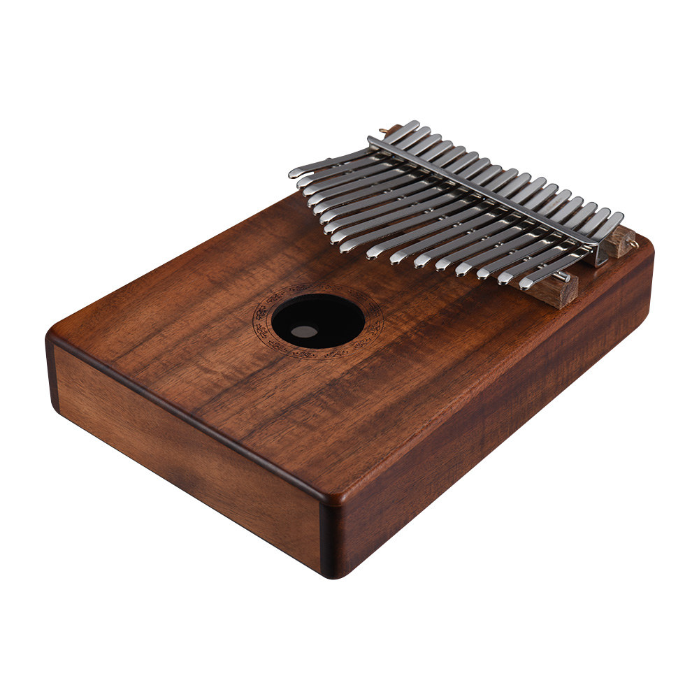 17-Key Thumb Piano Kalimba Mbira Sanza Hawaiian Koa Solid Wood with ...