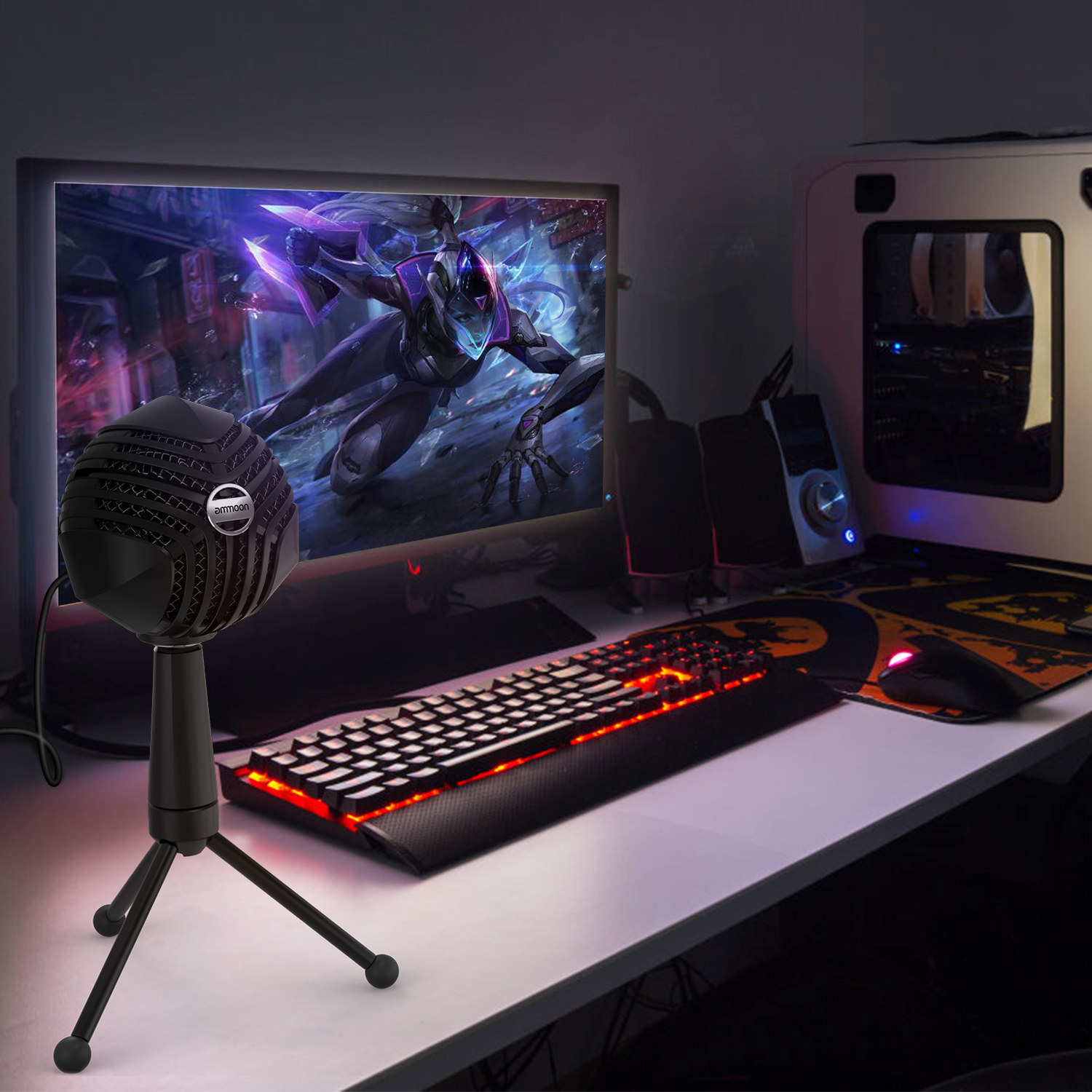 GM-888 USB Condenser Microphone Ball-shaped Mic with Desktop Mini Metal ...