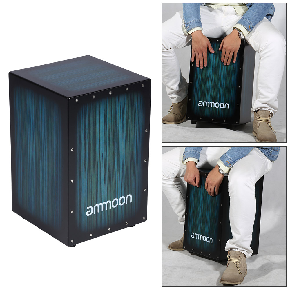 ammoon Wooden Box Drum Cajon Hand Drum Persussion Instrument Wood with ...